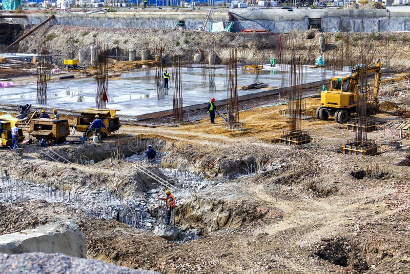 Construction Pit of the Building Foundation Editorial Stock Image ...