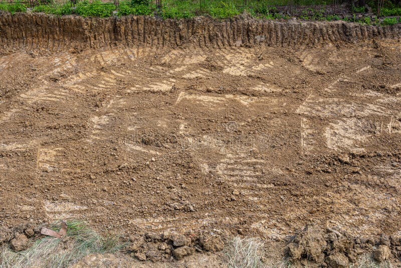 Construction Pit for the Foundation Stock Image - Image of sand ...