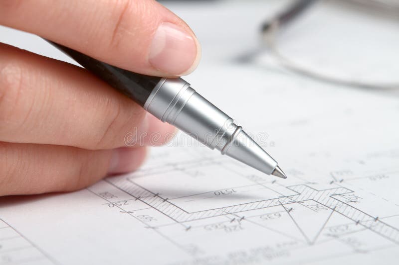 Construction Plan stock image. Image of hand, document - 22968857