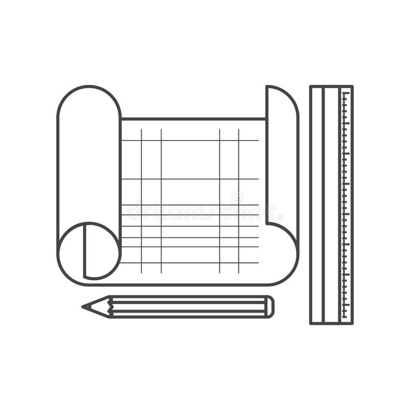 Construction Plan Isolated Icon Stock Vector - Illustration of ...