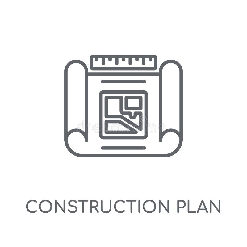 Construction Plan Linear Icon. Modern Outline Construction Plan Stock ...