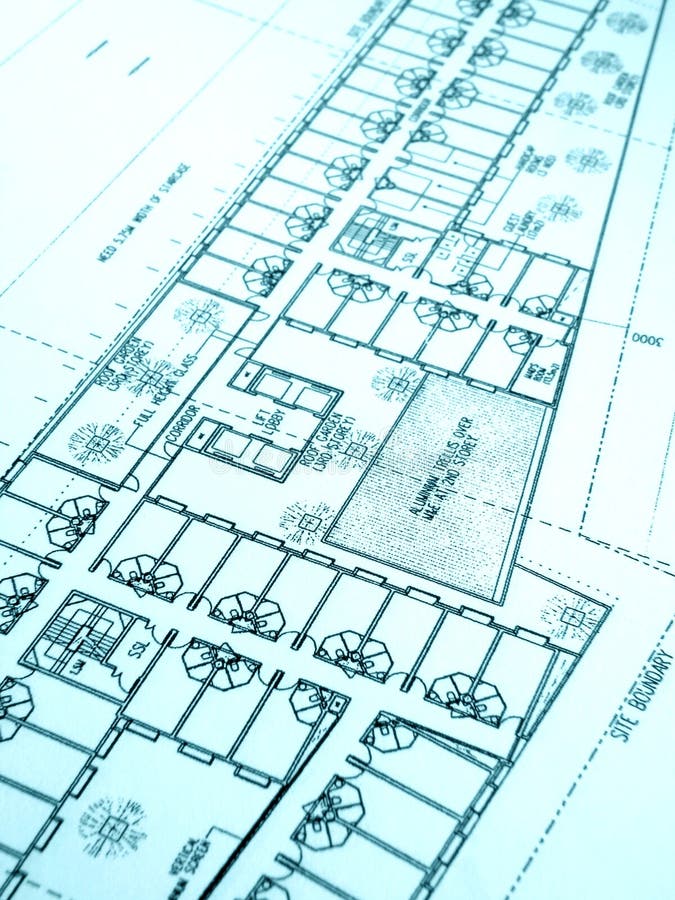 Construction Plan, Office Building Stock Image - Image of architect ...
