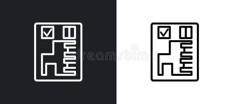 Construction Plan Outline Icon in White and Black Colors. Construction ...