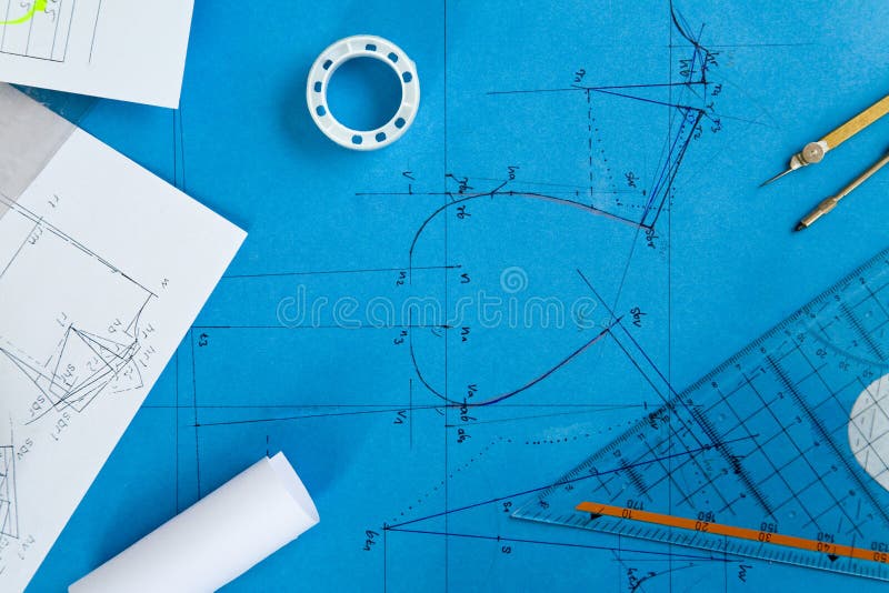 Construction plan on paper stock image. Image of chores - 178524845