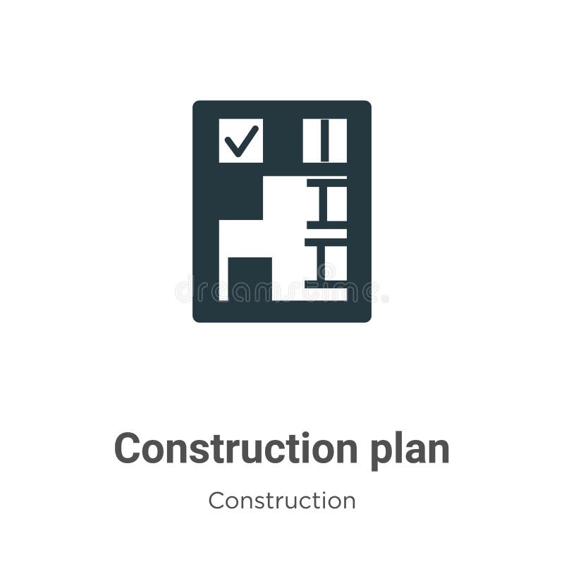 Construction Plan Vector Icon on White Background. Flat Vector ...