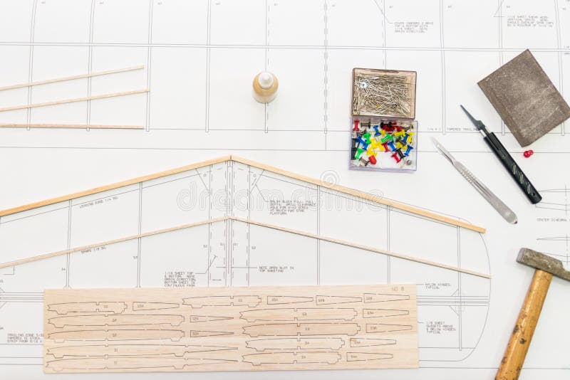 Construction of Plane Model Aircraft Stock Photo - Image of people ...