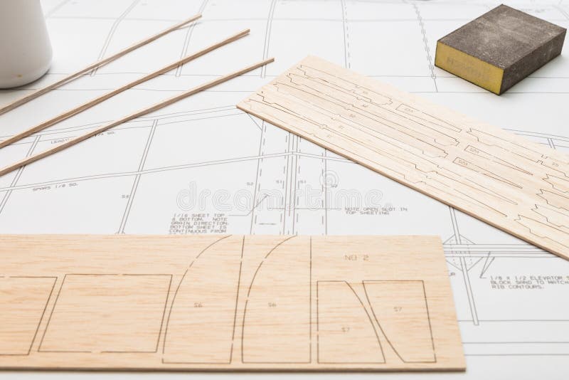 Construction of Plane Model Aircraft Stock Photo - Image of coffee ...