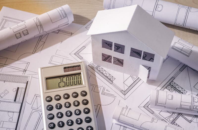 Construction Planning and Calculation of Costs Stock Image - Image of ...