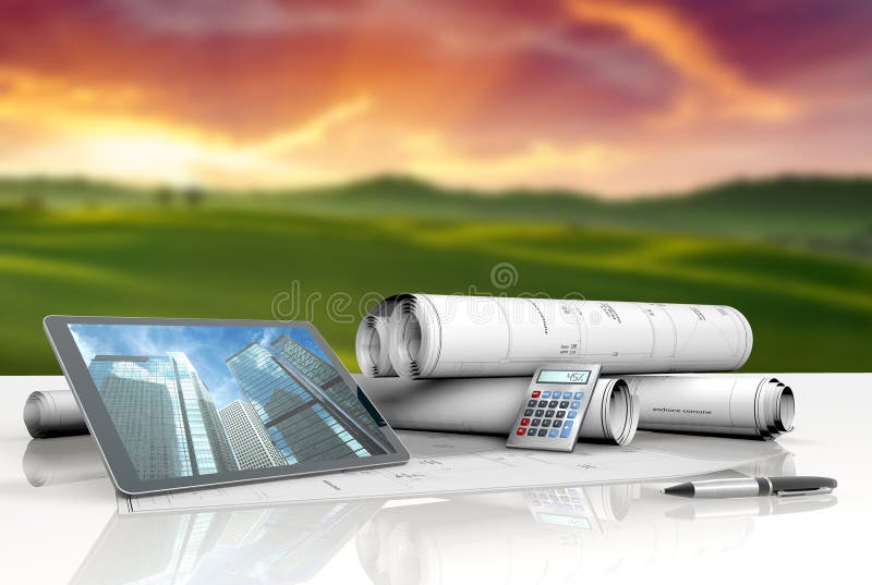 Construction Planning Concept Stock Illustration - Illustration of ...