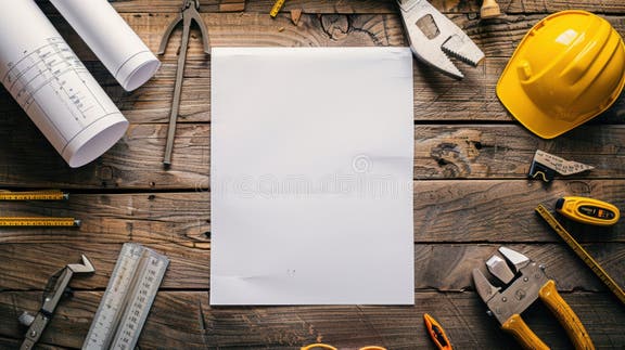The Construction Planning Tools. AI Generated Stock Image - Image of ...