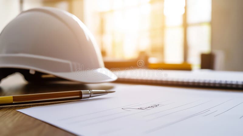 Signed Contract Resting on an Architect S Desk, Accompanied by a Pen ...