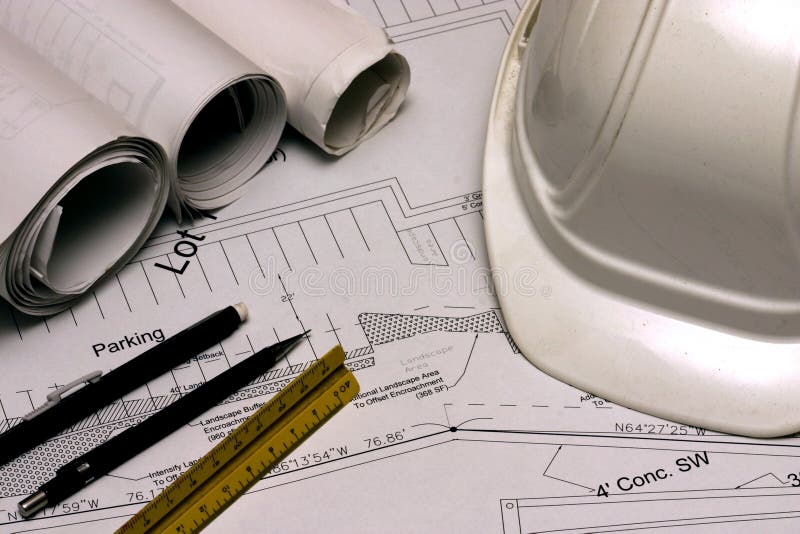 Construction Plans 2 stock photo. Image of eraser, preliminary - 311418