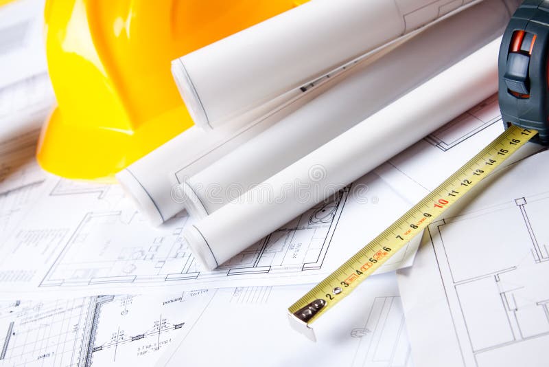 Construction Plans stock image. Image of construction - 12692969
