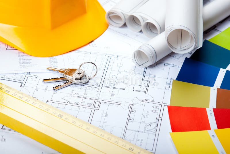 Construction plans stock photo. Image of building, design - 11969230