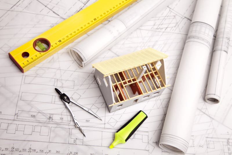 Construction plans stock photo. Image of architect, home - 22335132