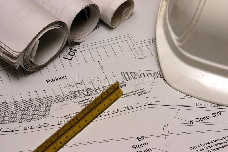 Construction Plans 3 stock photo. Image of pencil, blueprint - 311416