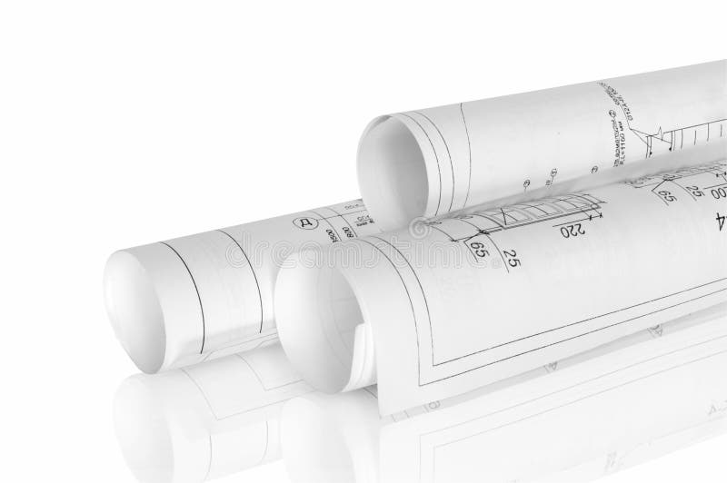 Construction Plans in Rolls Stock Image - Image of plan, organization ...