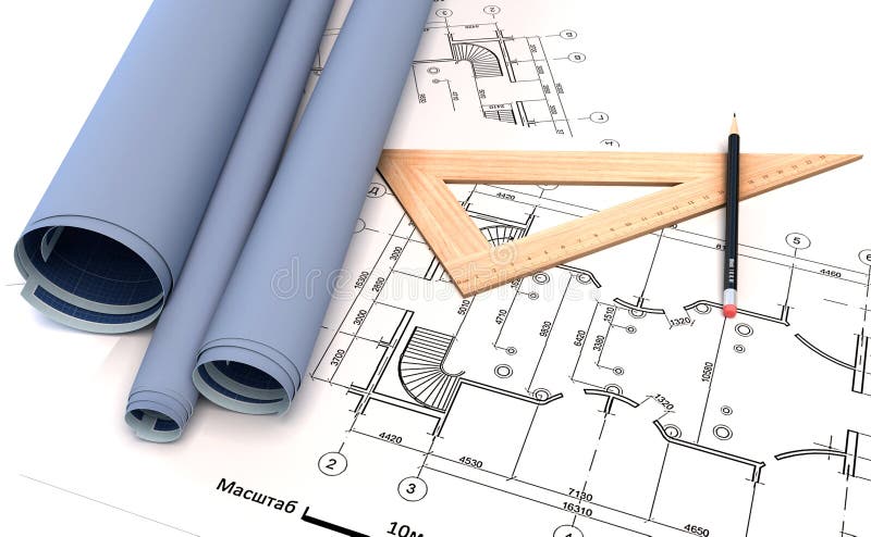 Architect rolls and plans stock image. Image of performance - 23179517