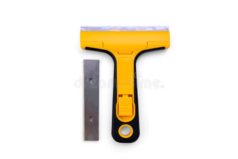 Construction Plastic Scraper with Interchangeable Blades Isolated on ...