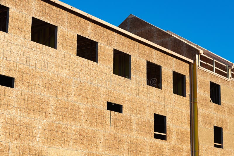 Construction of a Plywood Multi-storey Building Stock Image - Image of ...