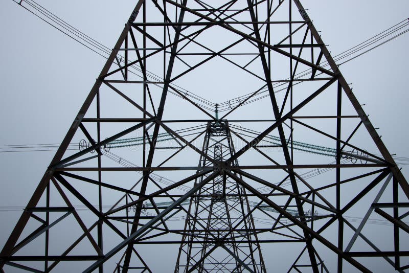 Construction of Power Lines Stock Image - Image of electrical, land ...