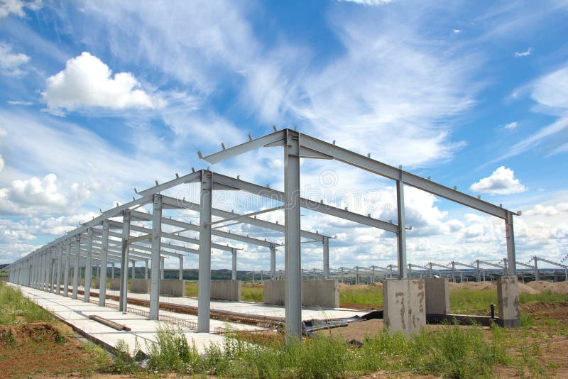 Metal Construction on a Concrete Base. Stock Image - Image of concrete ...