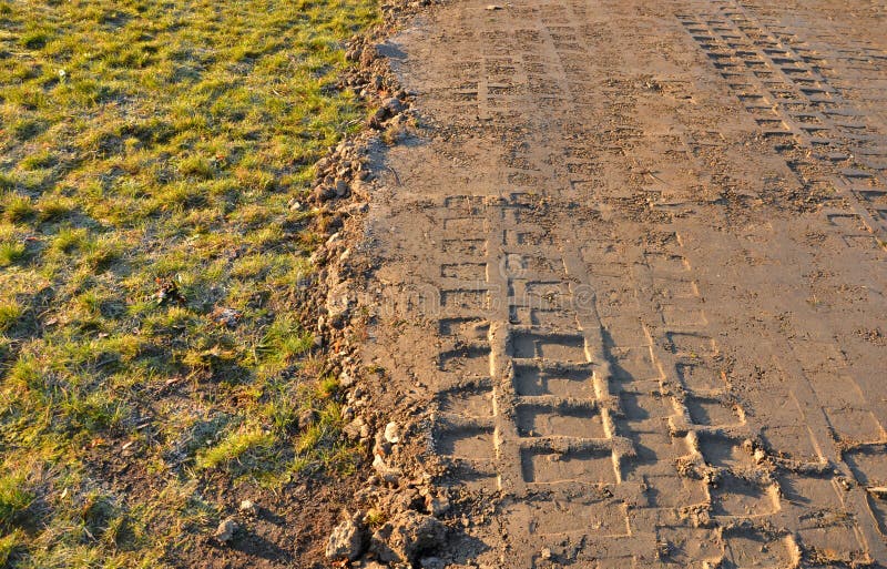 Construction Preparation by Leveling and Soil Compaction by Vibrating ...