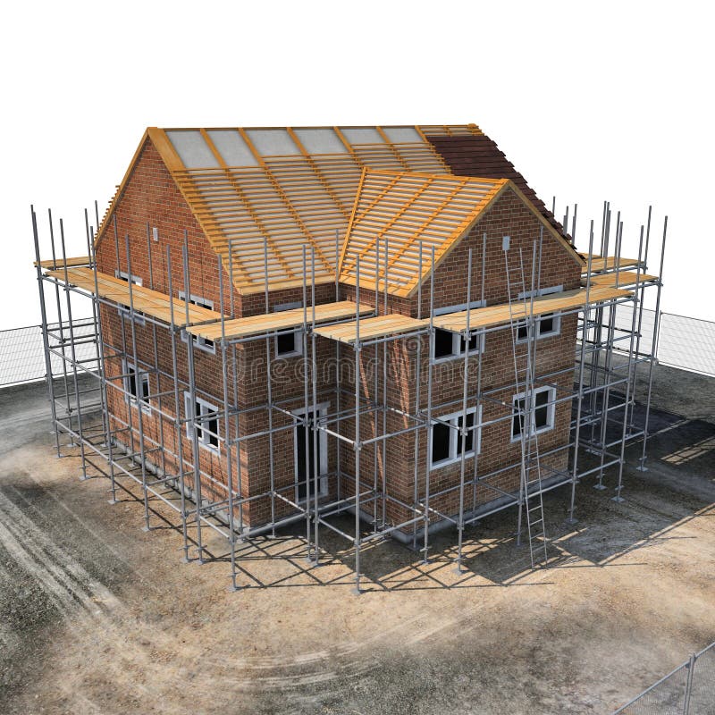Foundation Construction House on White. 3D Illustration, Clipping Path ...