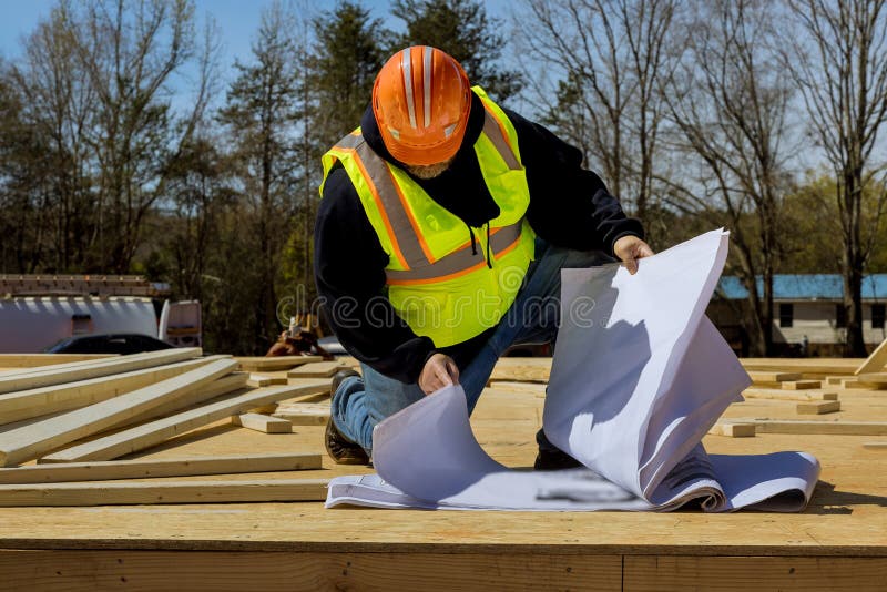 During Construction Process Architectural Engineer Checks Quality Being ...