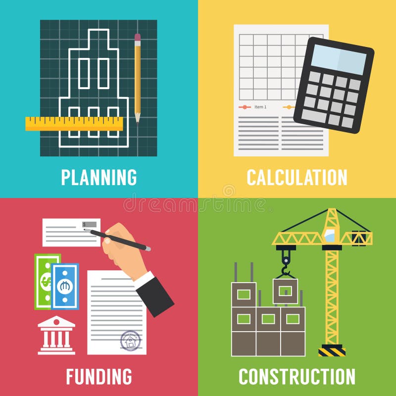 Construction Process Infographic. Vector Template Stock Vector ...