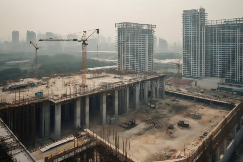 Construction Process. Construction of a New House Stock Illustration ...