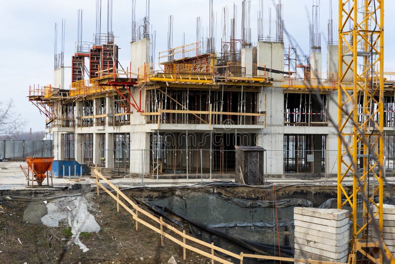 Construction Site. Building First Two Stories of a Building Stock Image ...
