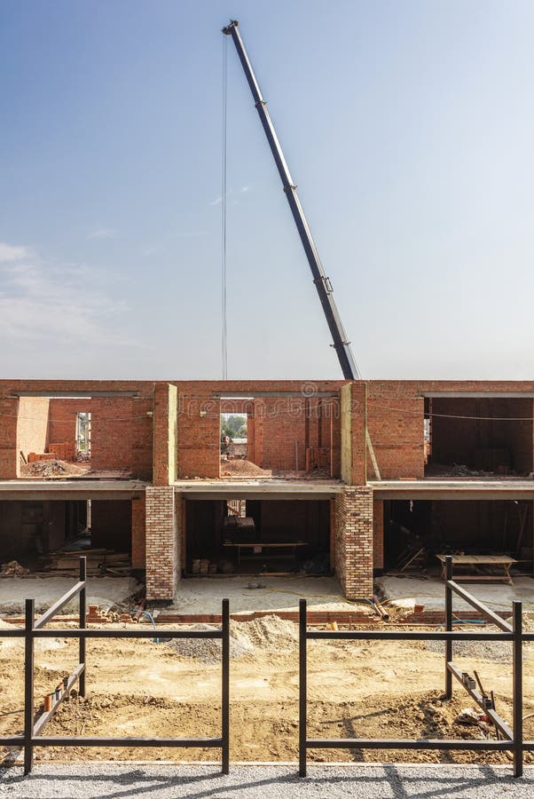 Construction Process of New Residential Building at Construction Site ...