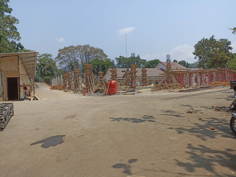 Construction Process of a 2-story Building Stock Image - Image of sand ...
