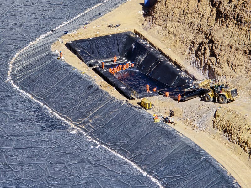 Construction Process Water Pools Geosynthetic Materials Stock Photos ...
