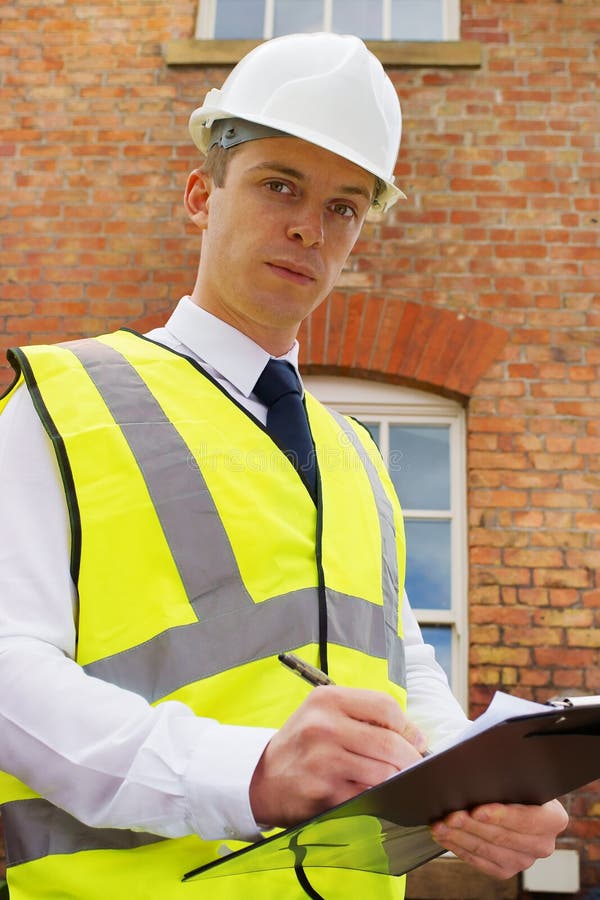 Construction Professional with Clipboard Stock Image - Image of council ...