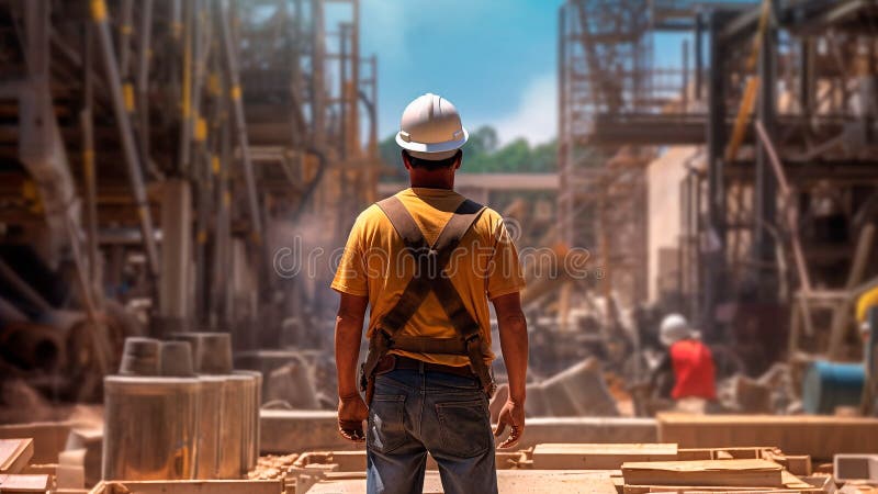 A Construction Professional, Wearing a Safety Helmet. Generative AI ...