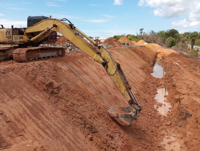Construction progres stock image. Image of progres, excavators - 352670953