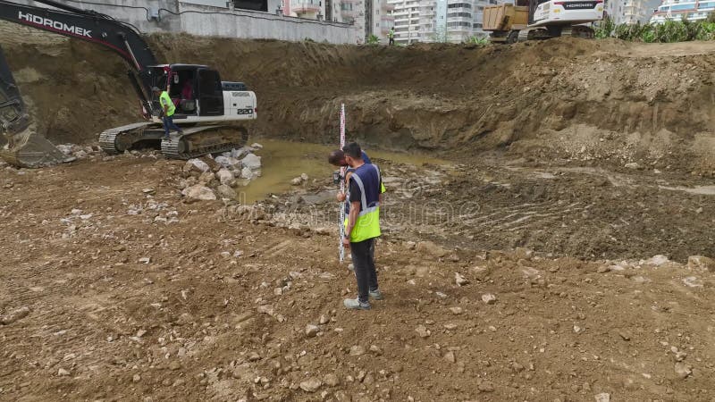 Construction Progress: Aerial 4K of Site Work and Machinery Stock ...