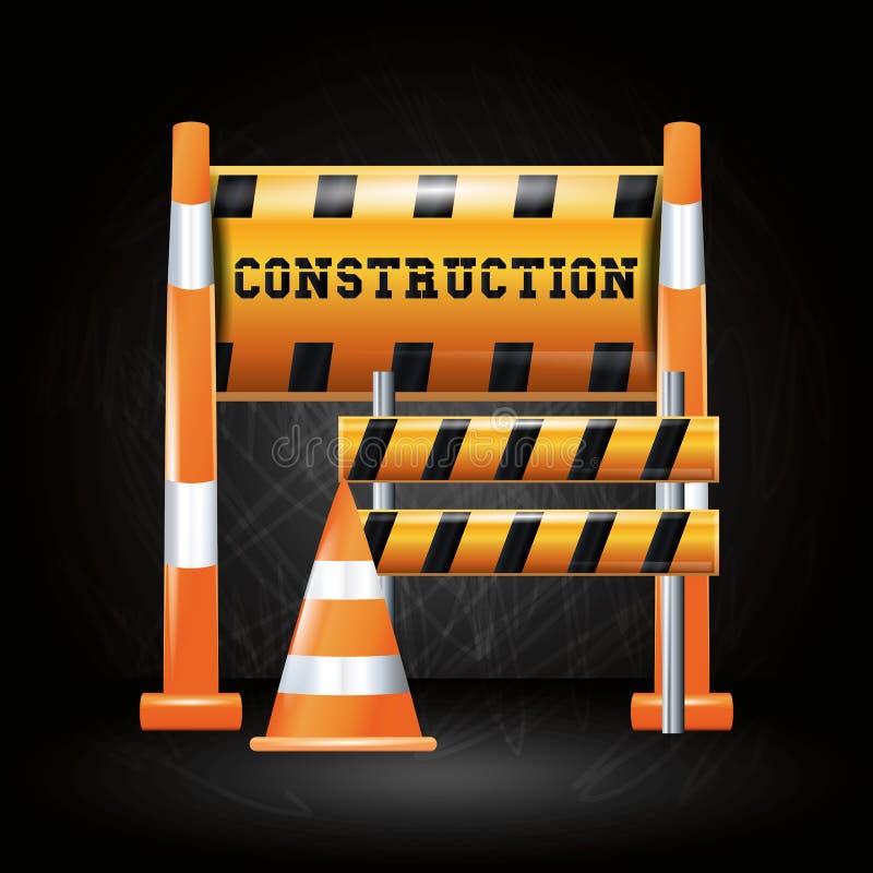 Construction in Progress Design Stock Vector - Illustration of safety ...
