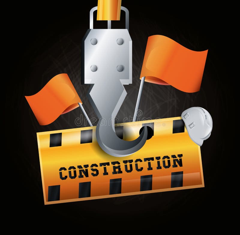 Construction in Progress Design Stock Vector - Illustration of road ...