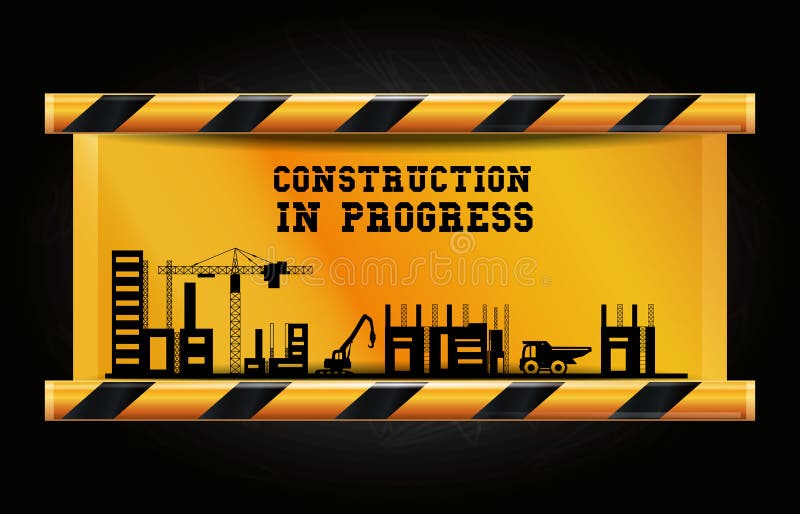 Construction in Progress Design Stock Vector - Illustration of abstract ...