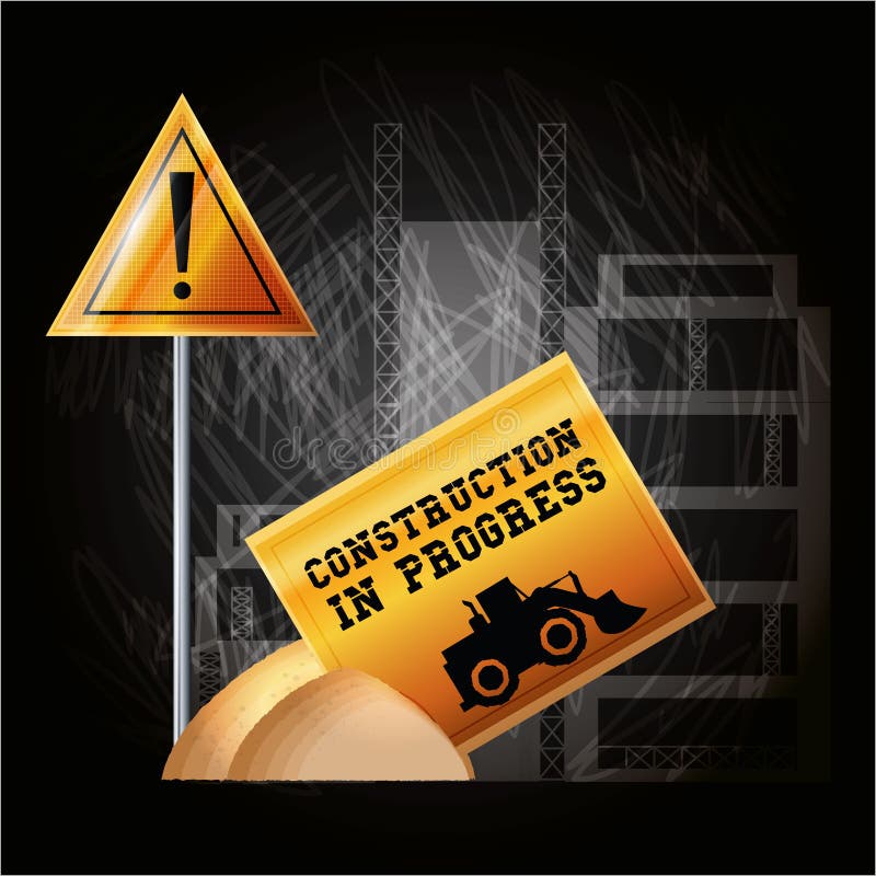 Construction in Progress Design Stock Vector - Illustration of site ...