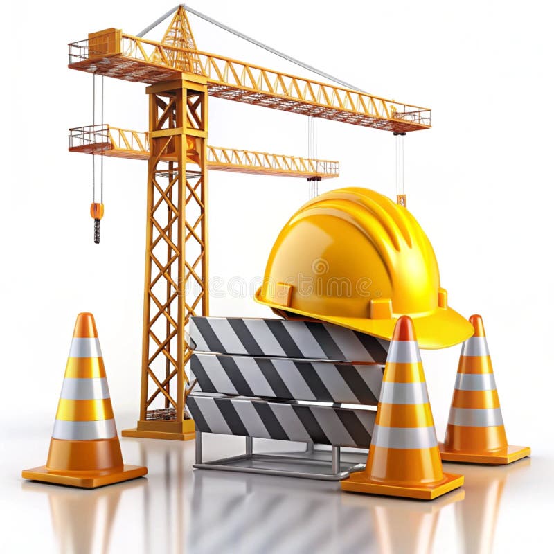 Construction in Progress Design on White Background Stock Illustration ...