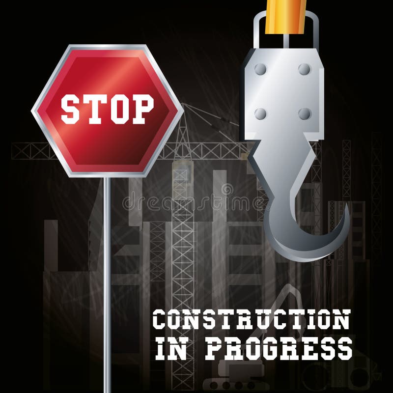Construction in Progress Design Stock Vector - Illustration of ...