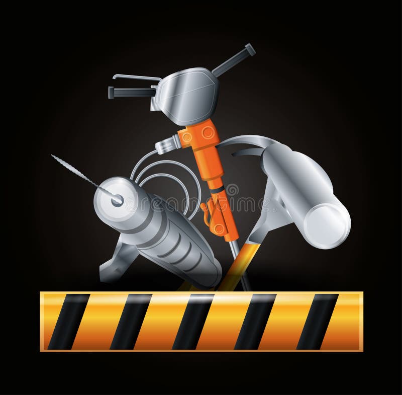 Construction in Progress Design Stock Vector - Illustration of safety ...