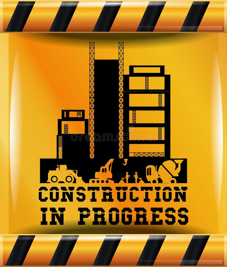 Construction in Progress Design Stock Vector - Illustration of road ...