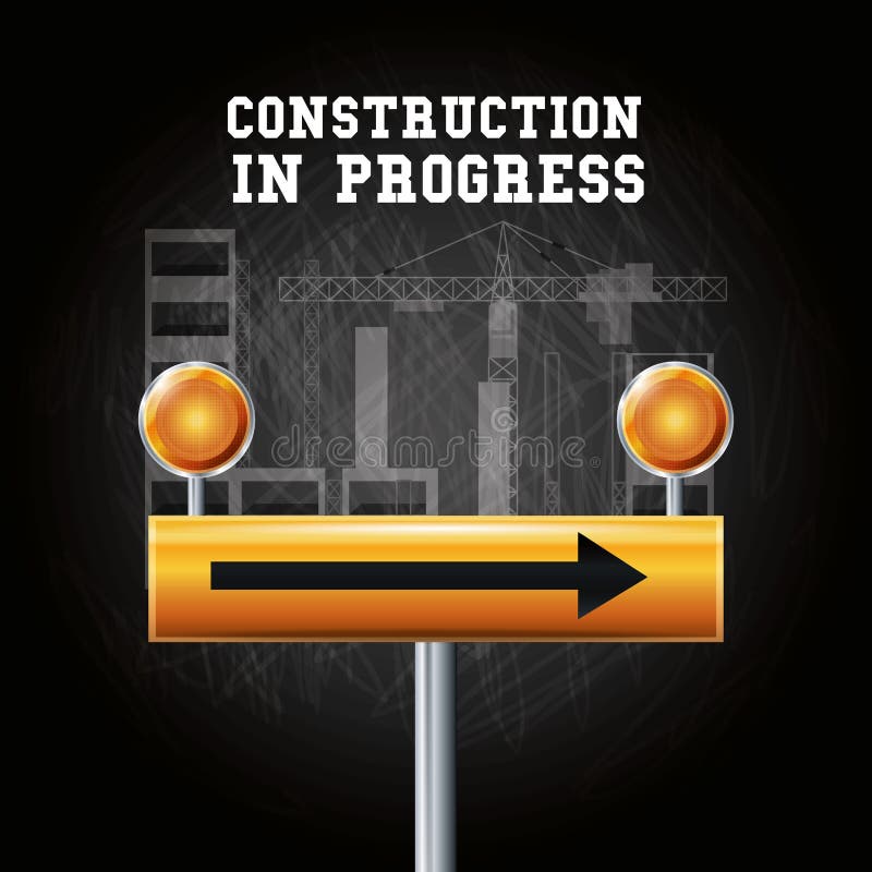 Construction in Progress Design Stock Vector - Illustration of road ...