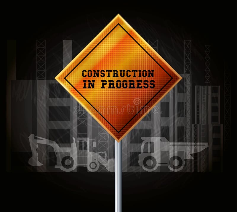 Construction in Progress Design Stock Vector - Illustration of safety ...