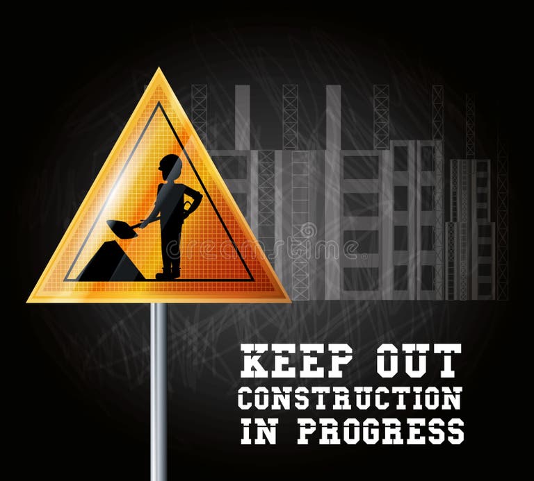 Construction in Progress Design Stock Vector - Illustration of page ...
